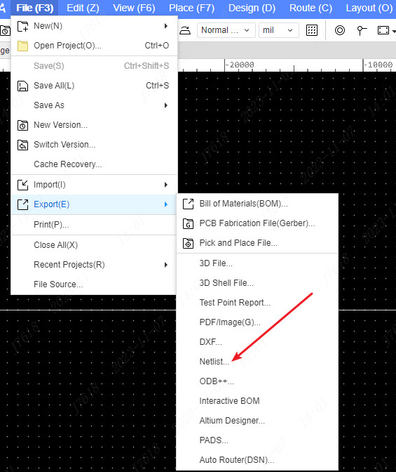 Export netlist | EasyEDA Pro User Guide